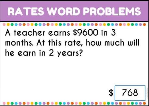 Word Problem On Rates by Master Xuan | TPT