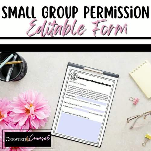 Small Group Permission Form (Editable) by Created To Counsel | TPT