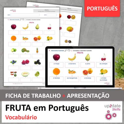 FRUTA Ficha de Trabalho PDF + Word [Fruits in Portuguese - Picture ...