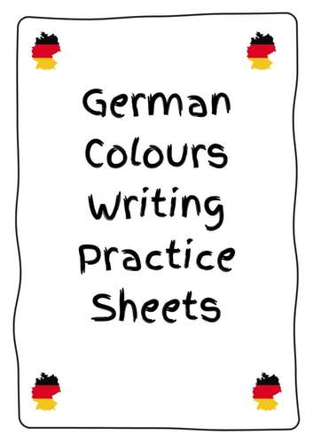 German Colours Worksheets for Handwriting Practice by Worksheet Whisperer