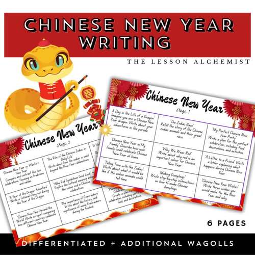 Chinese New Year Differentiated Writing Prompts by The Lesson Alchemist