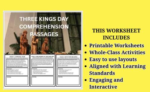 THREE KINGS DAY- COMPREHENSION PASSAGES (Grade 2-6) by Learnwith Ease