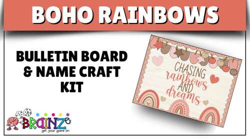 Boho Rainbow Bulletin Board Kit | Editable Labels, Bunting, Borders ...