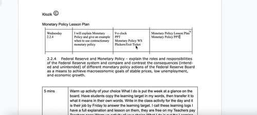 Monetary Policy Lesson | Federal Reserve and Money Supply | High School ...