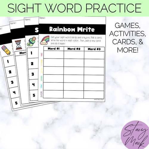 Sight Word Games, Activities, & Cards | Editable | May | Spring Theme