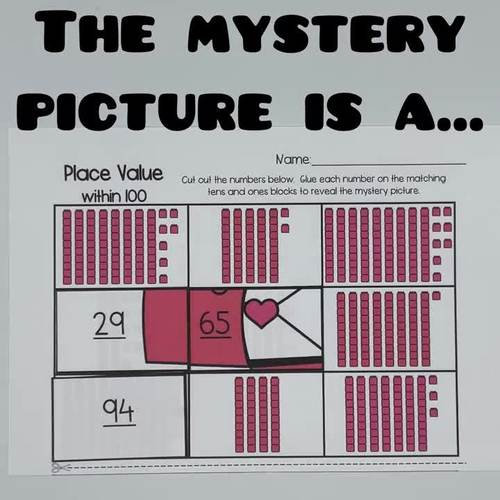 Valentine's Day Place Value Mystery Pictures: Tens and Ones within 20 & 100