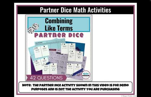 Finding Slope from Graphs, Tables and Two Points Partner Dice Task Card ...