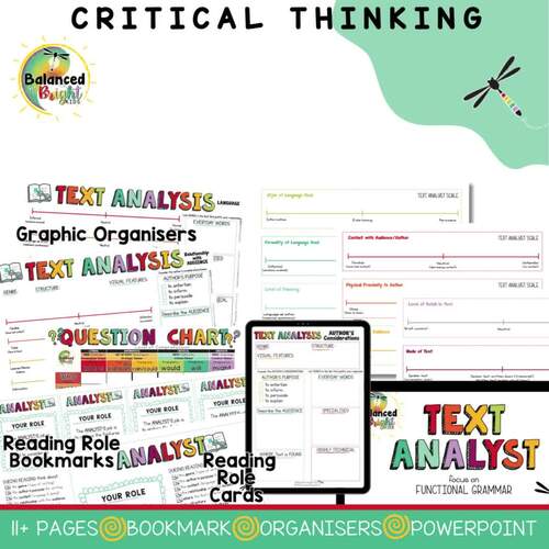 Text Analyst Reading Comprehension | Critical Thinking | Literature Circles