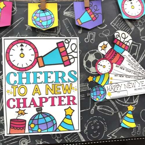 New Year 2026 Goals Resolutions Craft New Year 2026 Bulletin Board ...