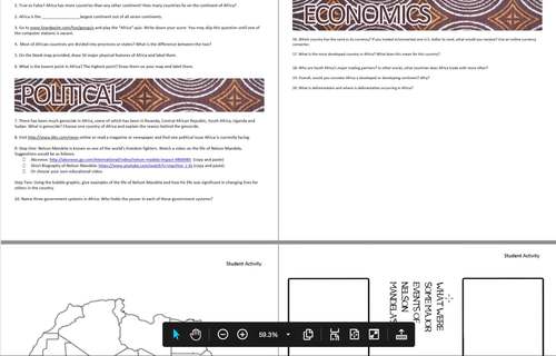 Africa Geography: Africa Scavenger Hunt by Geography and Math Made Easy