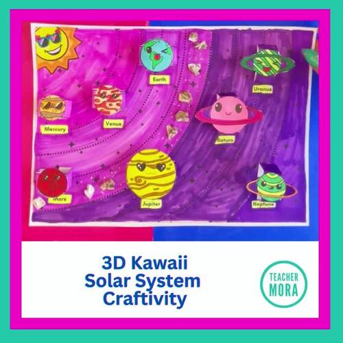 3D Kawaii Solar System Craftivity | Cute Hands-On Space Planets Science ...