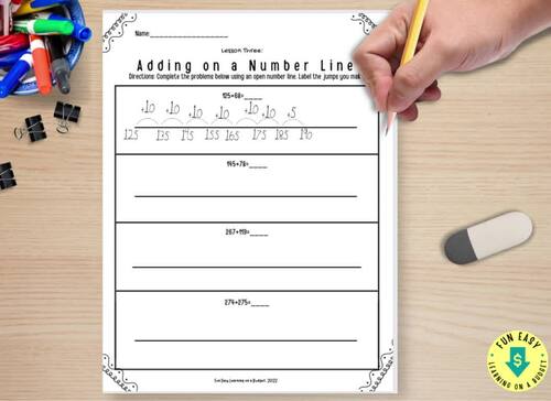 ADDING ON AN OPEN NUMBER LINE KINDER-5TH GRADE | TPT