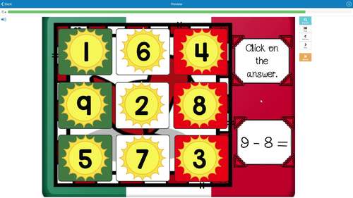 Cinco de Mayo Subtraction within 20 Mystery Picture Math Boom™ Cards