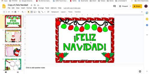 Digital Christmas Writing Activities in Spanish | La Navidad en Google ...