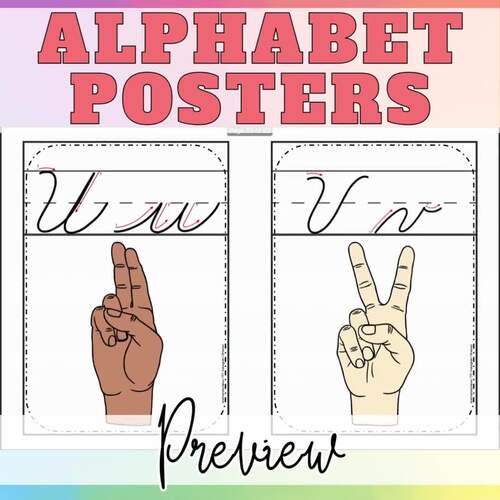 ASL Alphabet Posters Zaner-Bloser Cursive - Multicultural, Inclusive ...