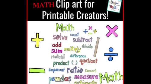 Math Clip Art for Creating and Selling Printables by Rebekah Sayler