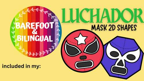 Wrestling Mask Clipart 2D Shapes - Lucha Libre Clip Art | TPT