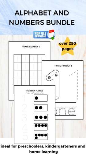 Alphabet & Number Bundle, ABC & 1–20 Worksheets, Early Learning Pack, PDF,