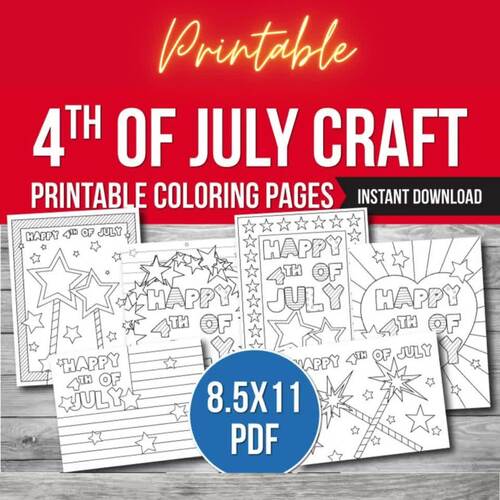 USA Coloring Pages Printable PDF, Memorial Day 4th of July Coloring