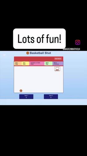 Equations Basketball Game Leveled Practice by Made in Math | TPT