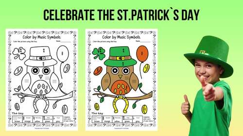 St. Patrick`s Day Music Theory Coloring Pack | Music Color by Note Sub ...