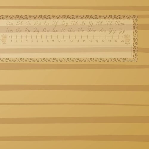 Student Desk Name Plates / Tags! Safari Leopard Cursive Alphabet + Numbers