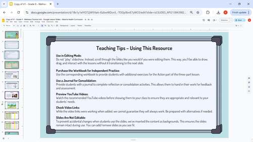 Grade 9 - Wellness Choices Unit - Google Lesson Slides - Alberta Health