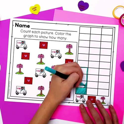 Valentines Day Counting Objects Worksheet Numbers to 10 - February ...