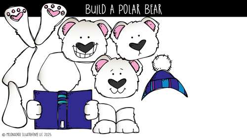Build A Polar Bear clip art, Arctic animal clip art COLORED Version