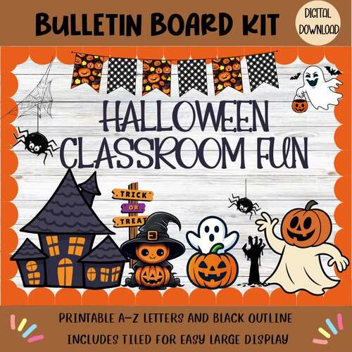 Halloween Classroom Bulletin Board | Ghost & Pumpkin Theme | TPT