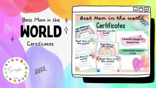 Printable | Mothers Day | Certificate | Best Mom in the World by ...