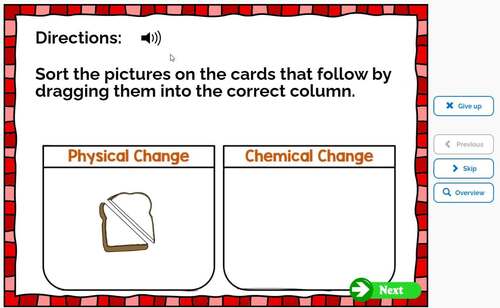 Physical or Chemical Change Sort - Boom Cards - Matter | TPT