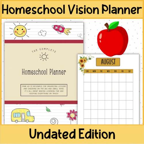 Printable Homeschool Curriculum and Lesson Planner with Vision Board ...