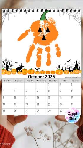 2026 Handprint Monthly Calendar Keepsake, Gift for Parent , New year ...