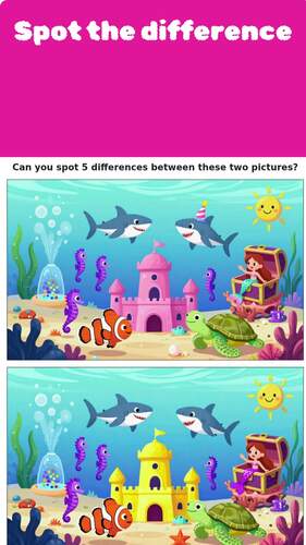 Ocean Theme Spot the Difference | Visual Discrimination Activity