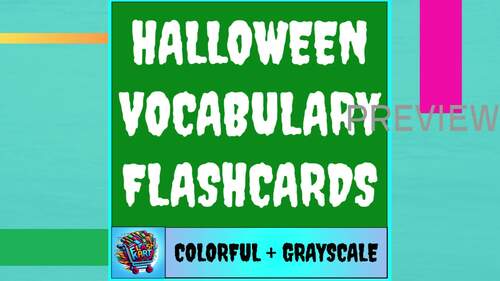 Halloween Vocabulary Flashcards for Preschool, Kindergarten, and First ...