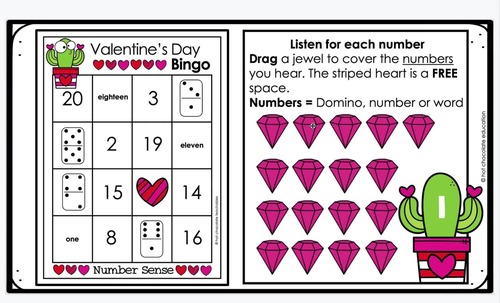 Valentine's Day Digital BINGO Game - Number Fluency from 1-20 | Google ...