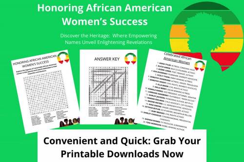 Women's History Month- Groundbreaking African American Women Word Hunt