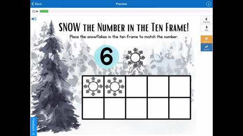 Counting Snowflakes Ten Frame Math Activity Digital Task Cards with ...