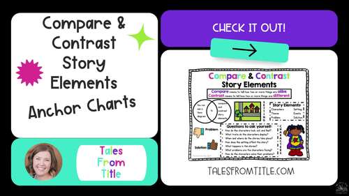 Compare & Contrast Story Elements Anchor Charts by Tales from Title