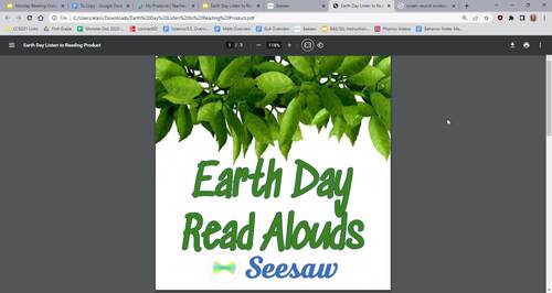 Earth Day Seesaw: Four Listen-to-Reading Activities by Living Learning