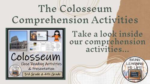 The Colosseum Close Reading Comprehension Activities | 3rd Grade & 4th ...