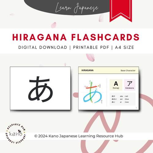 Hiragana Flashcards / Karuta Game Set by Kano Japanese | TPT