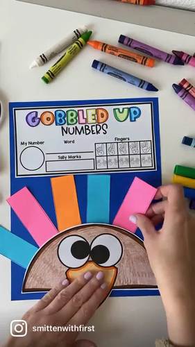 5 & 10 Frame Number Sense Turkey Thanksgiving Math Craft Activity ...