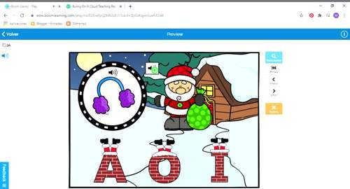 BOOM CARDS NAVIDAD: Sonidos iniciales vocales | Christmas Vowels in Spanish