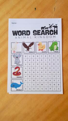 Animal Word Search Level 2 Puzzle Ages 5–7 | K & 1st Grade, US & A4 ...