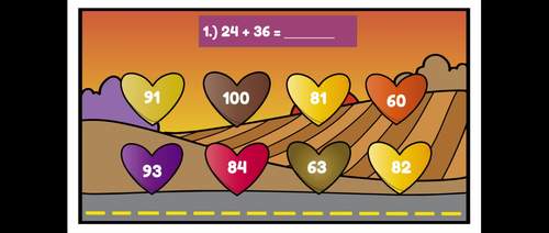 Turkey Run Adding Two Digit Numbers w/Regrouping Online Game and ...