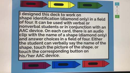 SPEECH THERAPY/ABA/AAC BOOM CARDS™: ID DIAMOND SHAPE - FIELD OF 4