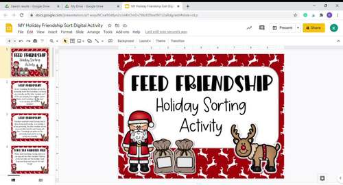 Holiday Friendship Lesson Digital and Printable Activity Sort | TPT