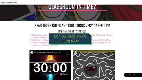 Back To School Digital Escape Room | First Week Activities | TPT